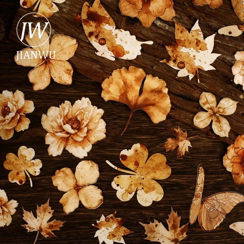 Siri Noda Kering, JIANWU, Bahan Vintaj, Bunga dan Rama-rama Calar ...