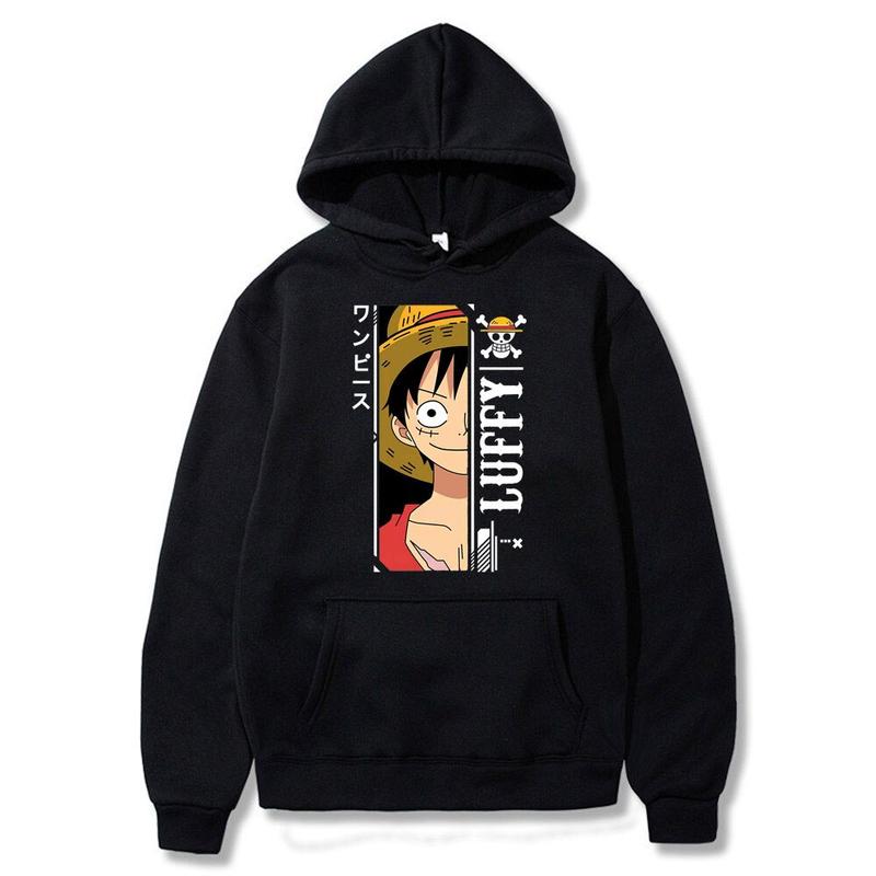 Men Pullover Oversized One Piece Luffy Hooded Sweatshirt Korean ...