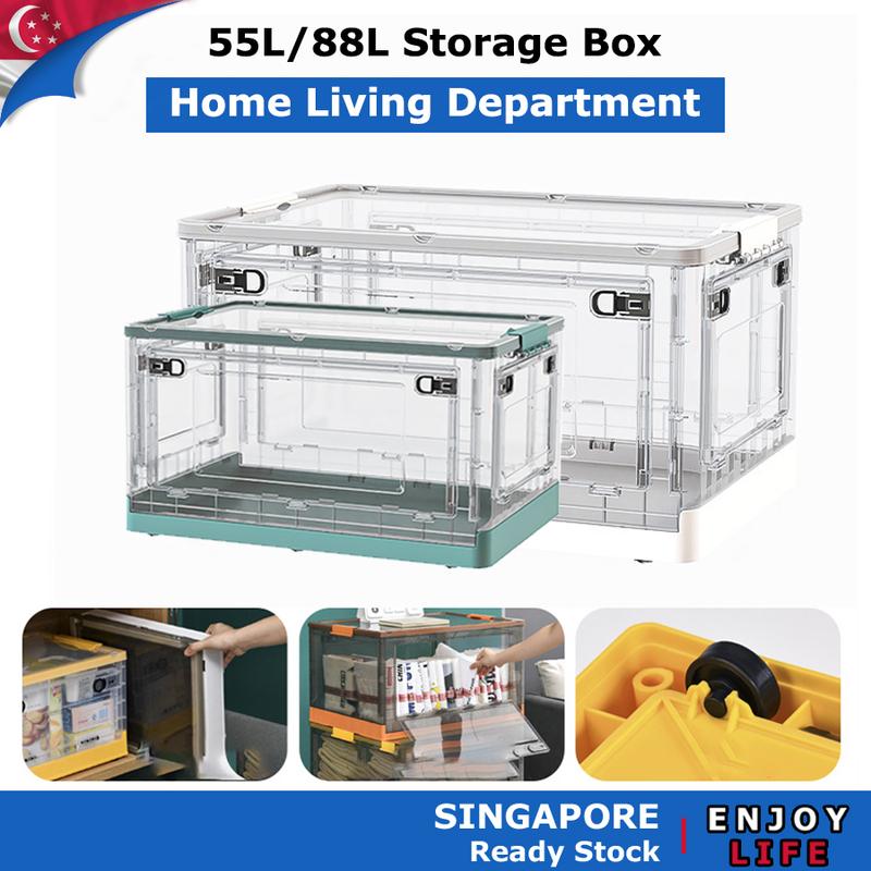 [SG]Portable Transparent Storage Box 55L/88L Folding Multi Purpose ...