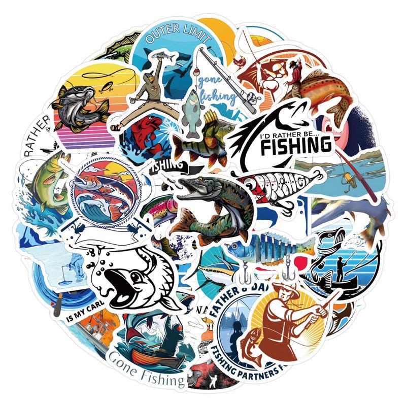 Fishing Sticker Random Design 1pcs Pancing Sticker for Tackl - TikTok ...