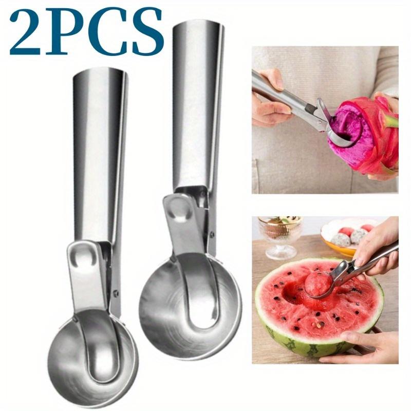 2 Pieces Ice Cream Spoon Set, Portable Stainless Steel Ice Cream Scoop ...