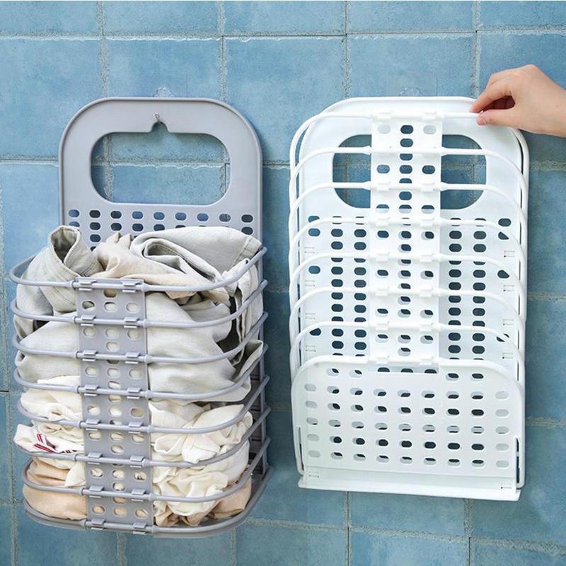 Folding Dirty Clothes Basket, Plastic Storage Basket, Household ...