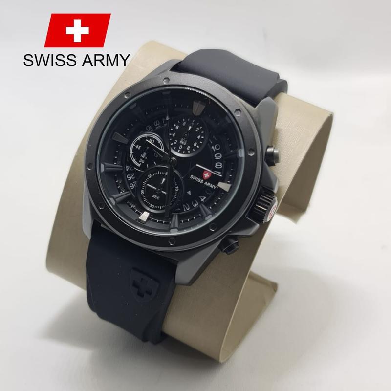 jam tangan pria Swiss army chronograph rubber Karet - Shop | Tokopedia