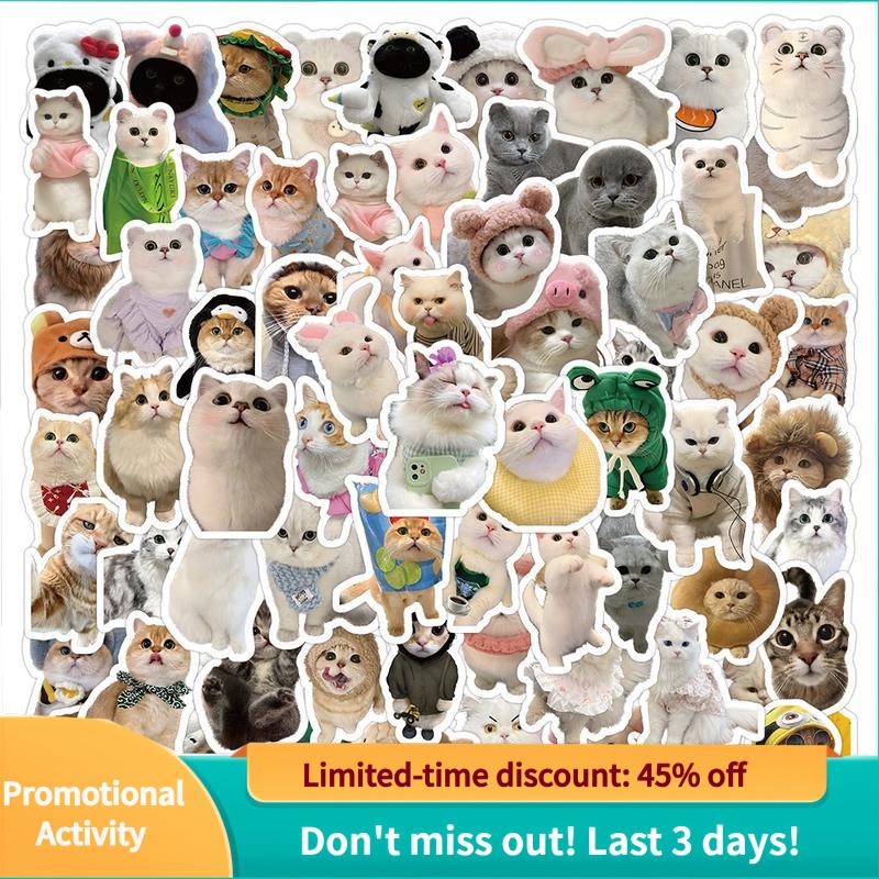 100/10 Random Cute Funny Cat Stickers Creative Stickers for Phone ...