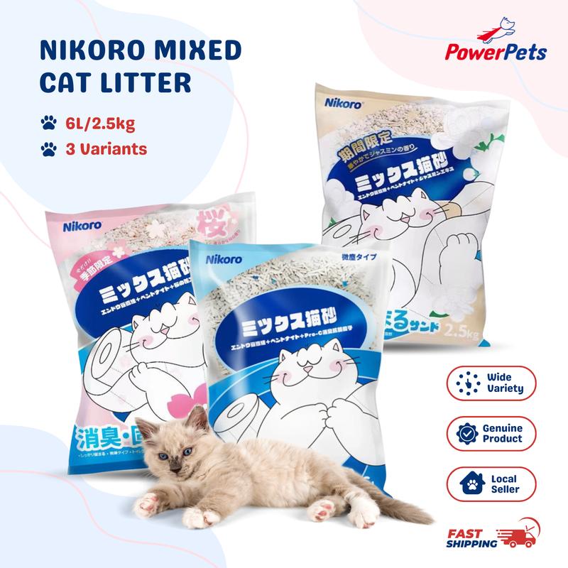 Nikoro Mixed Cat Litter 6L/2.5kg Original Tofu Sakura And Jasmine ...