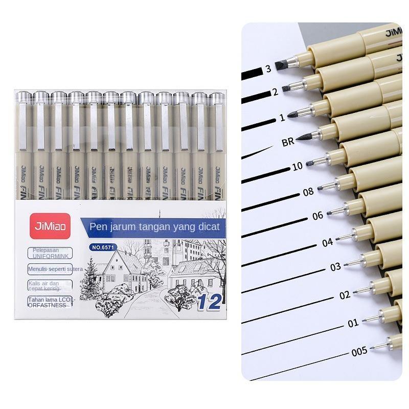 Set Pen Tiub Jarum, 12 Saiz, Pen Maklumat, Pen Lakaran Anime - TikTok ...