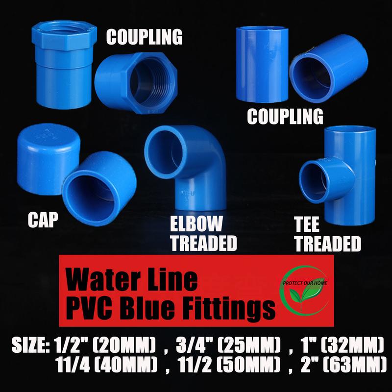 Size (1/2inch~2inch) Water Line / PVC Blue Fittings per sold - TikTok ...