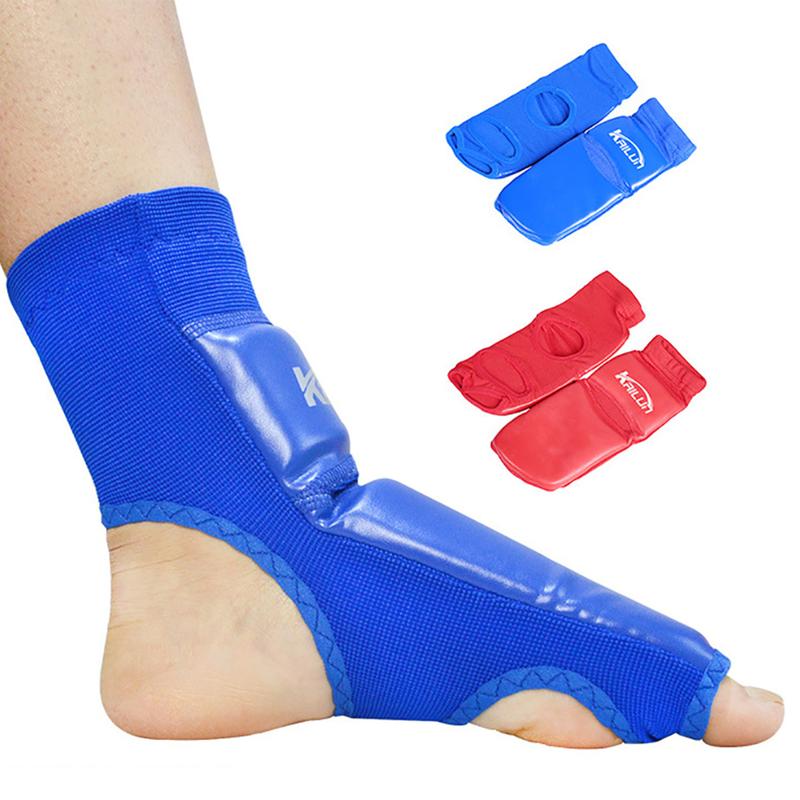 1 Pair PU Leather Sanda Instep Guard Adult Boxing Muay Thai Taekwondo ...