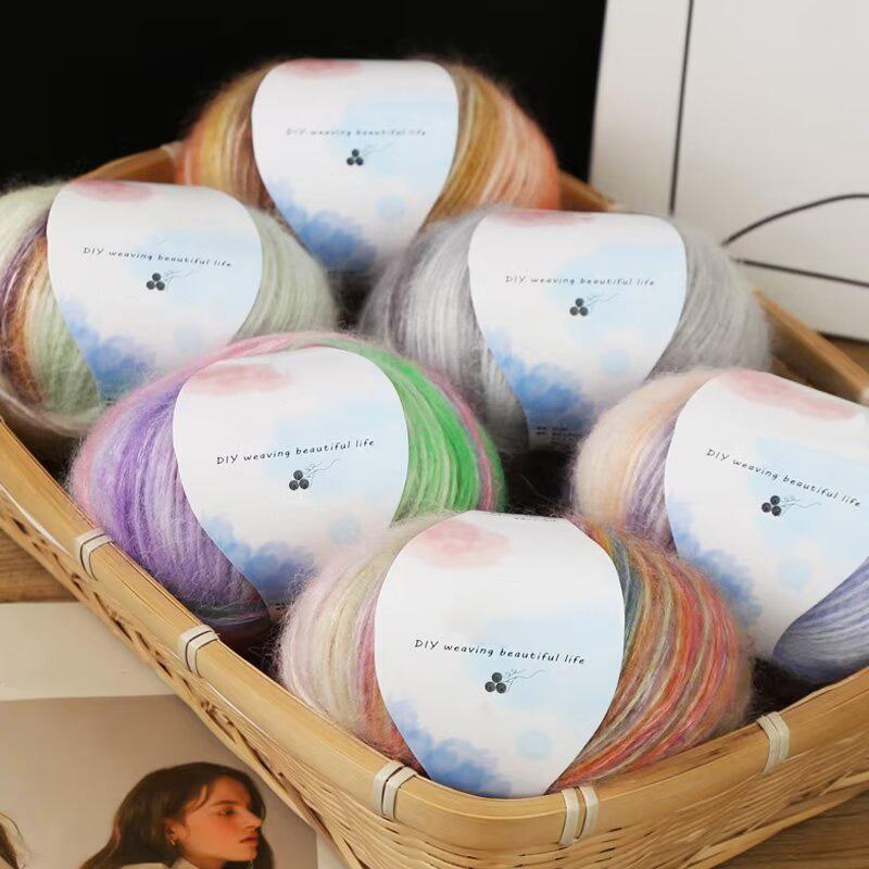 50g/Roll Gradient Color Mohair Knitting Yarn DIY Hand-Knitte - TikTok ...