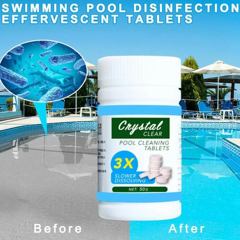100pcs/box Pool Cleaning Tablets Swimming Pool Cleaner Disinfection ...