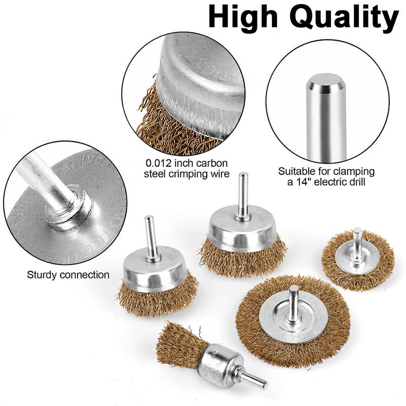 JLD Wire Brush set 5pcs Sikat Endbrush Mata Bor Brush Sikat Mangkok ...