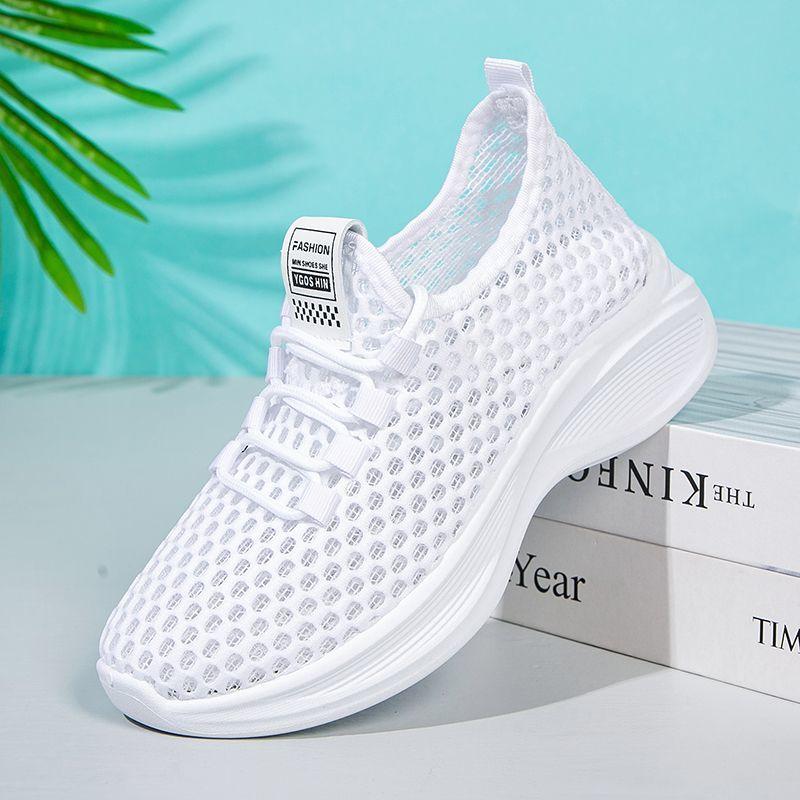 Sneaker Women's Summer Mesh Shoes Hollow Low-Top Flat Non-Slip Running ...