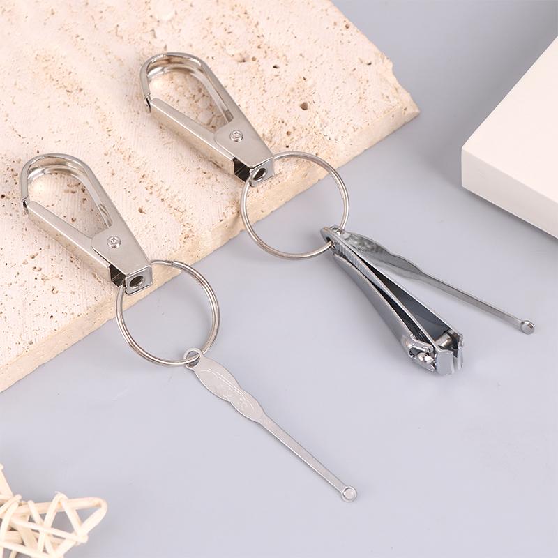 Metal Keychain With Earpick Nail Scissors Keyring Pendant Portable ...