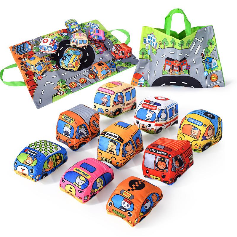Montessori Soft Cloth Car Set Cloth Book Three-Dimensional Bus - TikTok ...