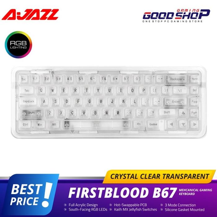 Jual AJAZZ Firstblood B67 Crystal Clear Transparent - Gaming Keyboard ...