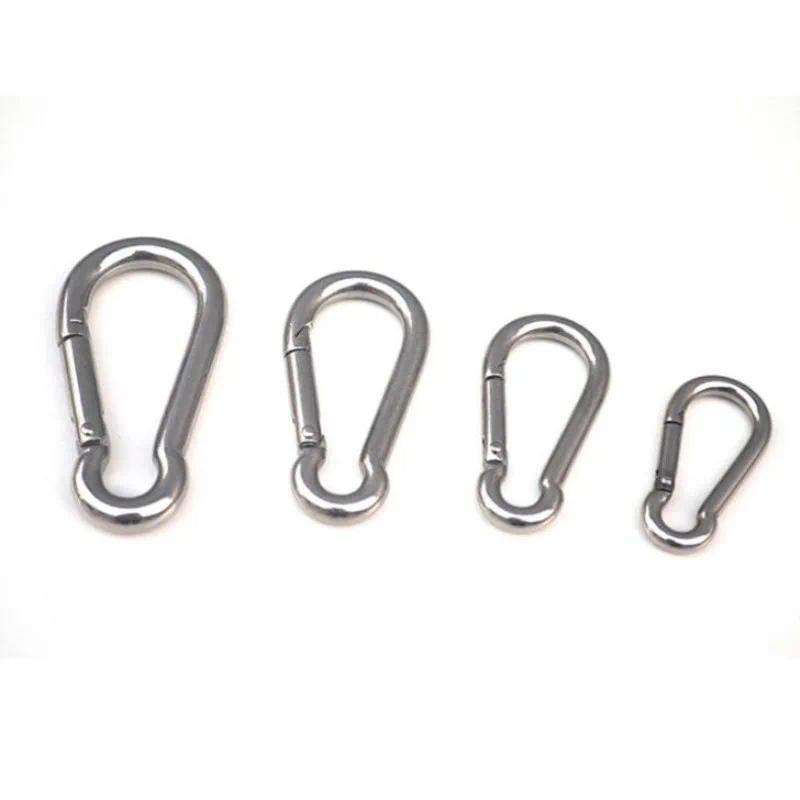 304 Keluli Tahan Karat Spring Carabiner Snap Cangkuk rantai kunci ...