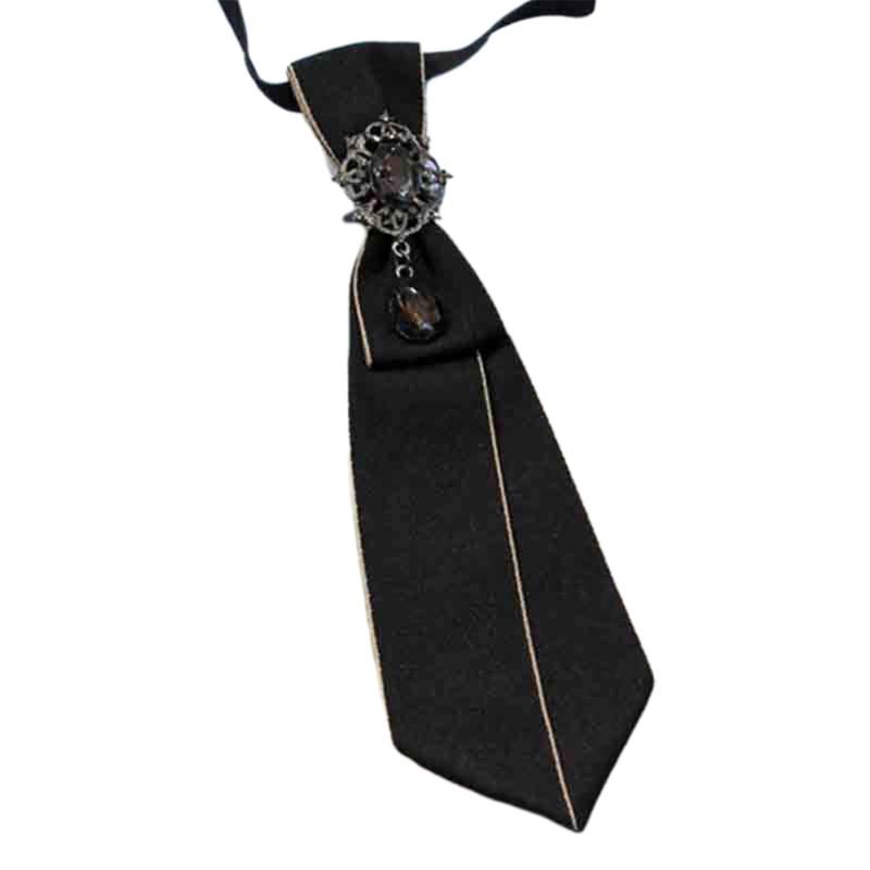 YLu Men Vintage Necktie Gothic for Rhinestone Metal Chain Wedding ...