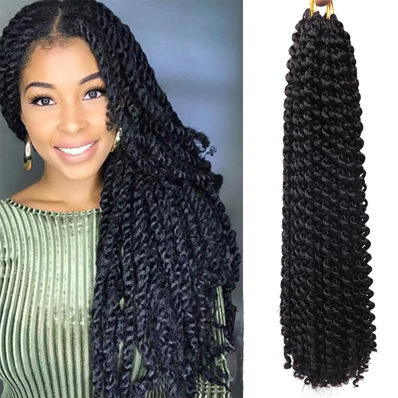 45cm Twist Crochet Braids Water Wave Curly Wavy Wig Syntheti - TikTok ...