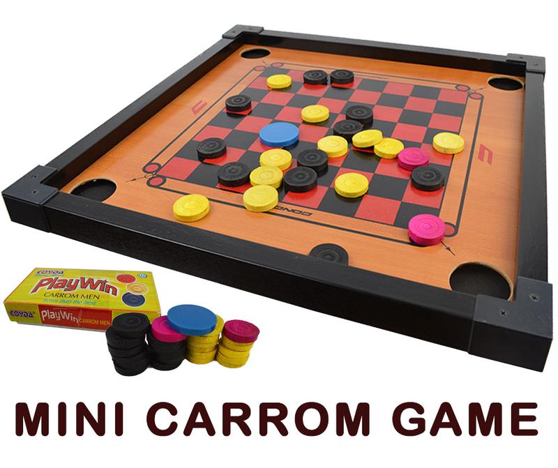 Mini Carrom Board & Draught Set / Set Papan Karom & Dam Haji Mini (48cm ...
