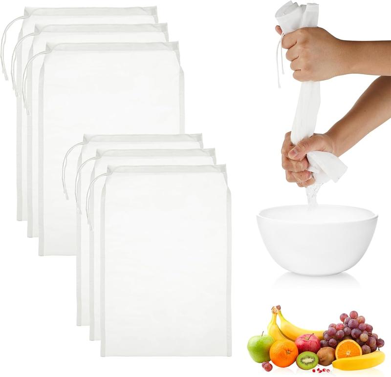 6 Pack Cheese Cloth Bag For Straining Nut Milk Bags For Straining ...