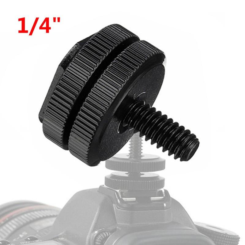 1/4" Dual Thumb Screw Flash Cold Hot Shoe Camera Adapter Mount - TikTok ...