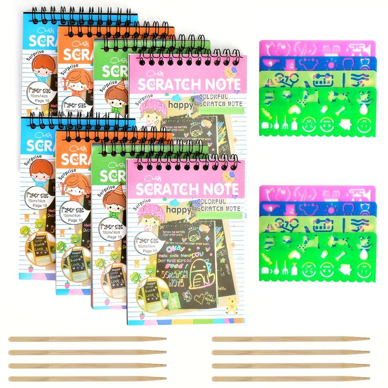 16 Packs Scratch Arts And Crafts Notebooks, Rainbow Scratch Note ...