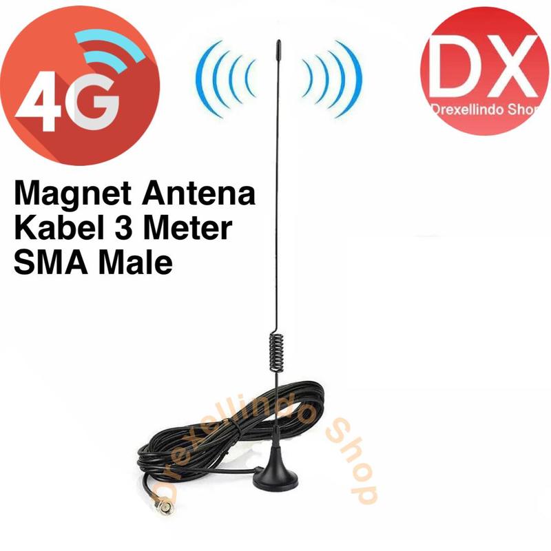 Antena Spiral Magnet 3m SMA MALE 2G/3G/4G - Shop | Tokopedia