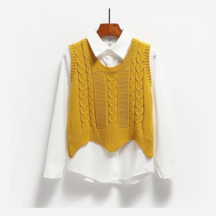 Rompi Sweater Berpintal, Bergaya untuk Wanita, Pakaian Luar Gaya ...