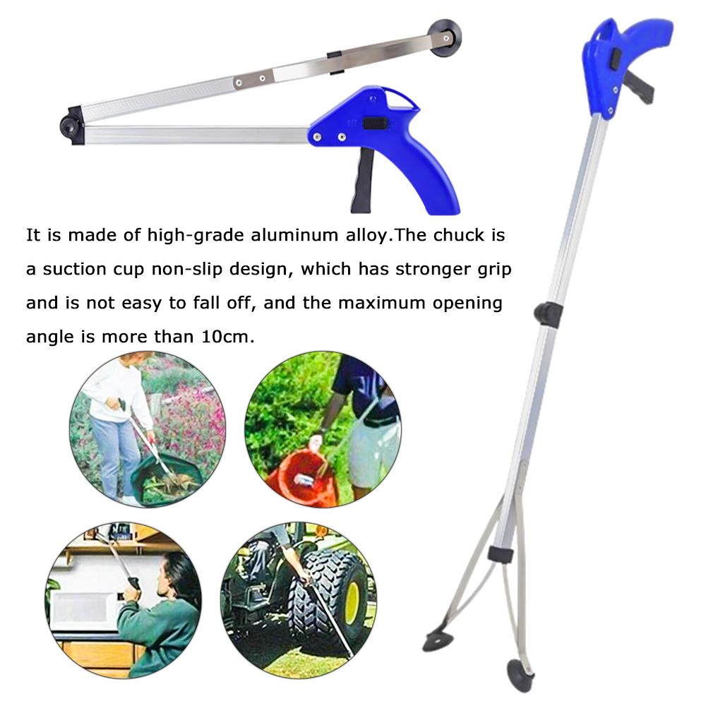 Folding Garbage Picker Stick Aluminum Alloy 83CM Long Clip Arm Trash ...