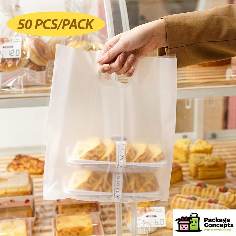 PE Biodegradable Plastic Bag With Holder Carrier Bag For Pastry ...