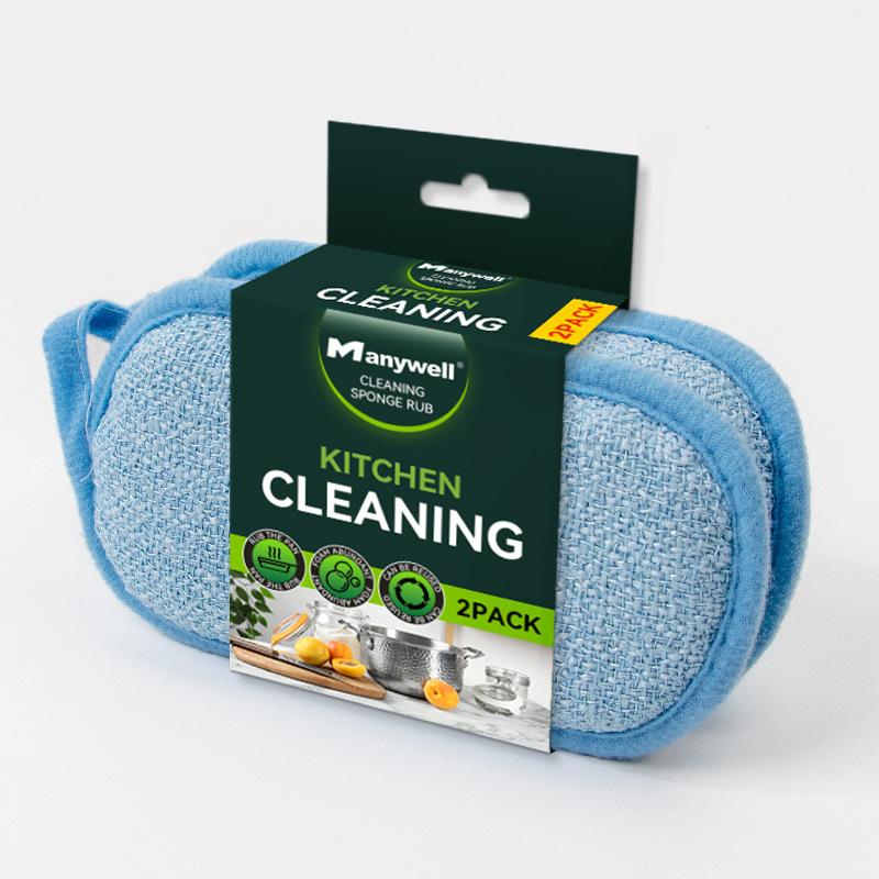 Dual-Sided Scrub Sponge Non-Scratch Safe For Teflon Eco-Friendly Quick ...