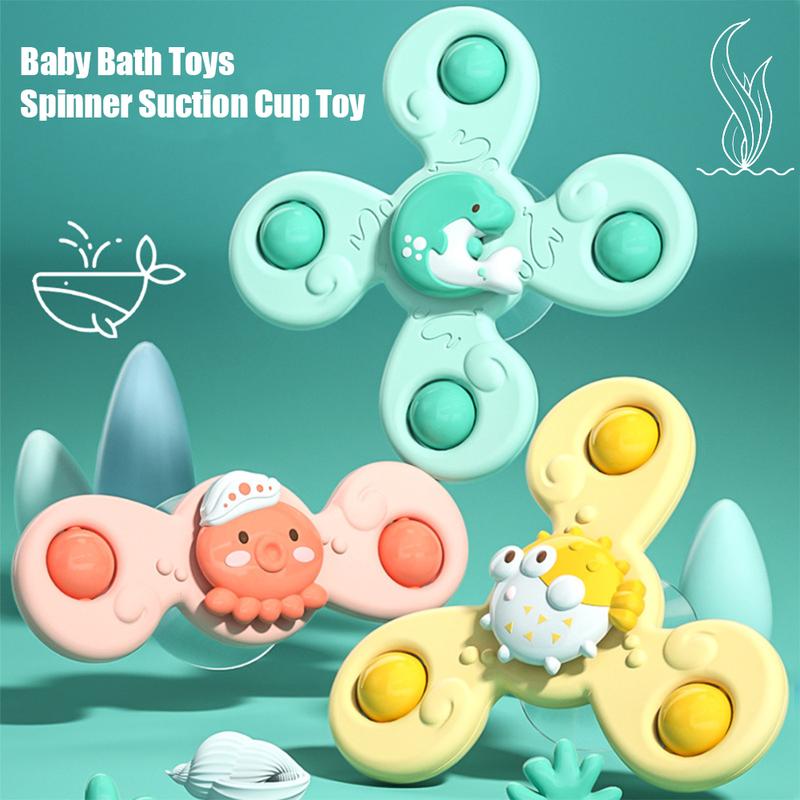 Baby Bath Toys Spinner Suction Cup Toy Baby Spin Top Bath Toys - TikTok ...