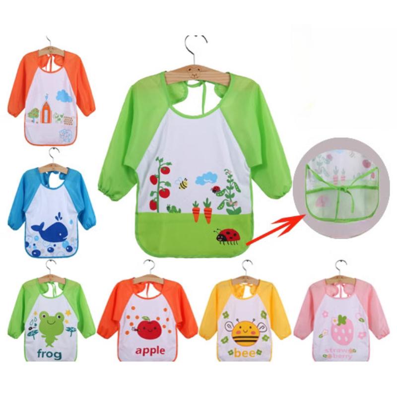 0-3 Years Baby EVA Waterproof Anti-dirty Bib Long Sleeve Strap - TikTok ...