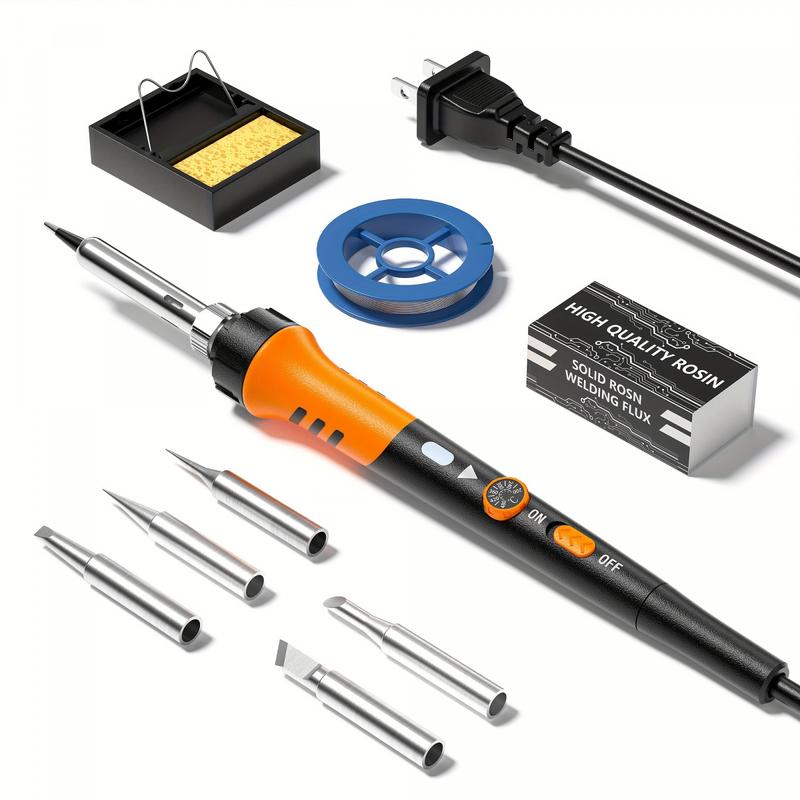 Kit Besi Memateri, 60W, 9-dalam-1, dengan 5 Petua Pateri, Wayar ...