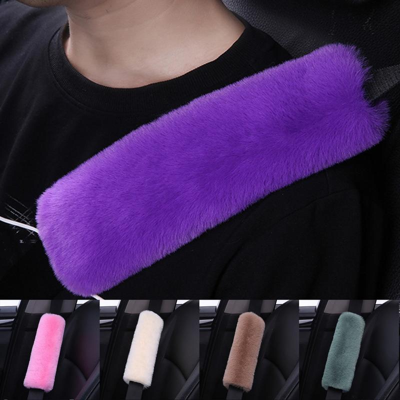 1 Pair Seat Belt Cover Comfortable Soft Fluffy Universal Car - TikTok ...