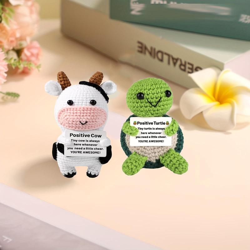 Cute Crochet Turtle & Cow, 2 Counts Mini Knitted Turtle & Cow, - TikTok ...