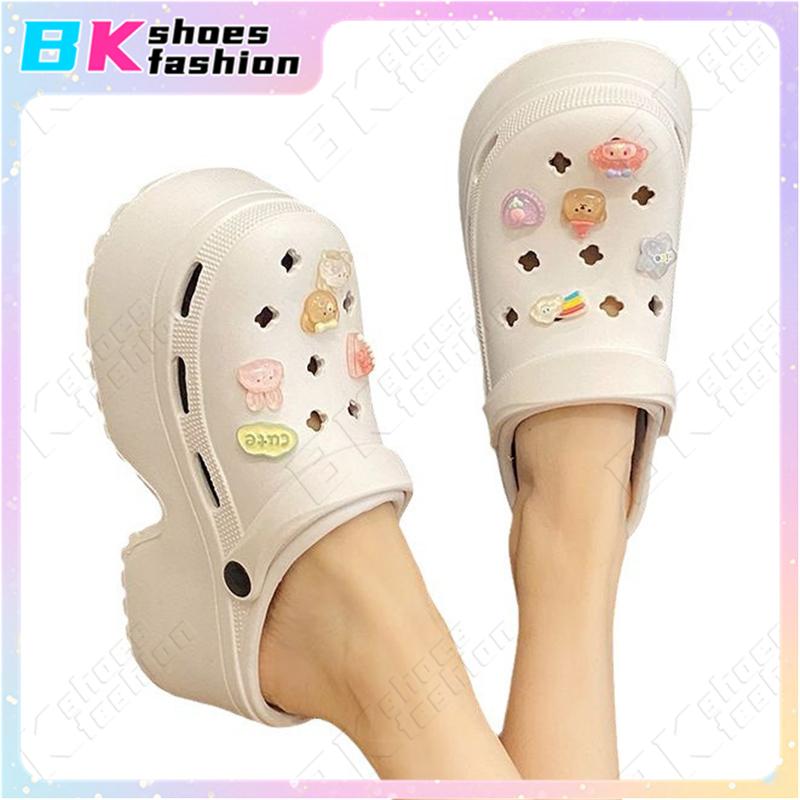 BK Super thick bottom hole shoes outside wear female models summer ...