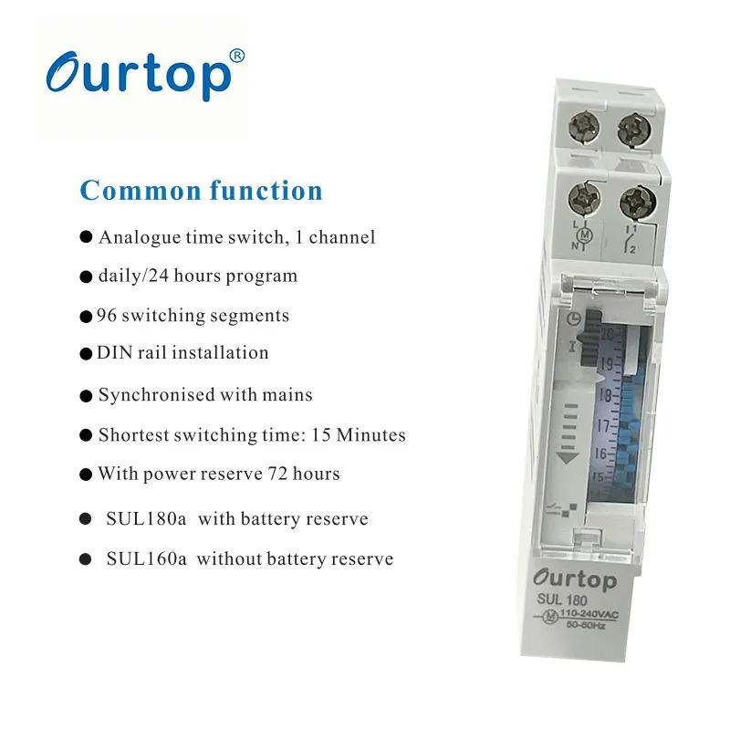 SUL180 Smart Switch Timer Analogue Time Switch With Segments Time Control 72 hours Mechanical ...