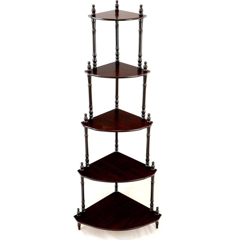 Frenchi Furniture Shelf, 5.28 x 5.28 x 19.7 in, Mahogany - TikTok Shop