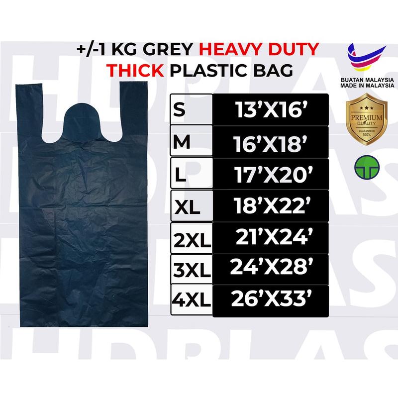 1 KG Multi Size Grey VTC Thick Plastic Bag Beg Plastik Beg - TikTok ...