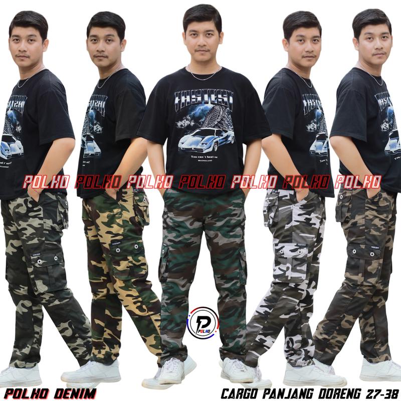 Celana Panjang Cargo Doreng Army 27-38 by POLHO DENIM - Shop | Tokopedia