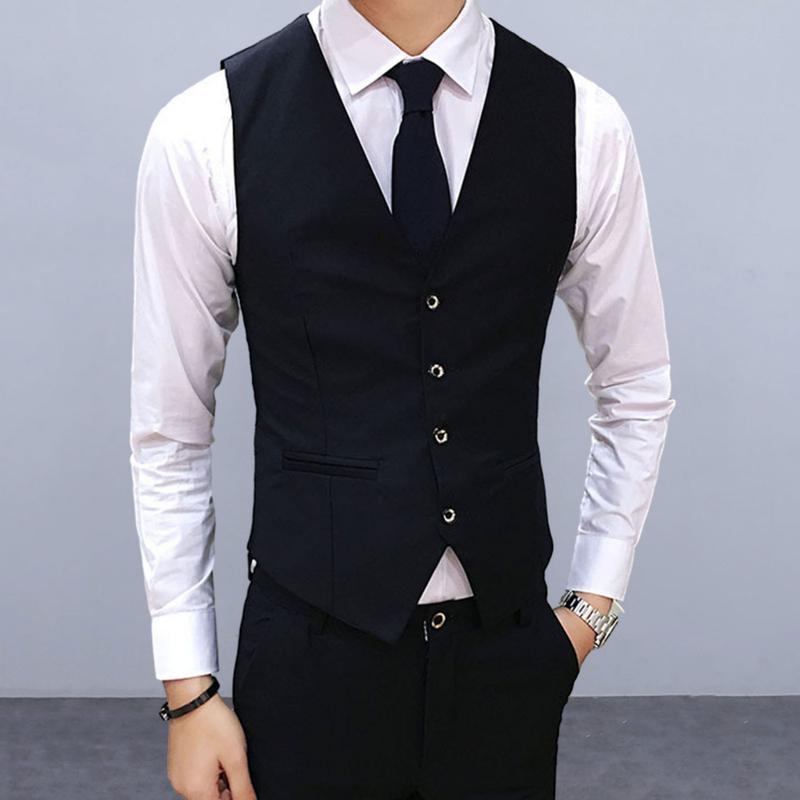 Huxriqvy Fake Pockets Waistcoat Men Formal Clothes Men's Sli - TikTok ...