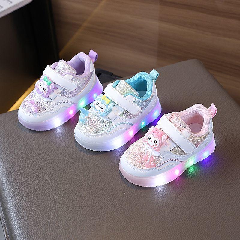 Kasut Kasual Kartun Berkilau LED, untuk Kanak-kanak Perempuan, - TikTok ...
