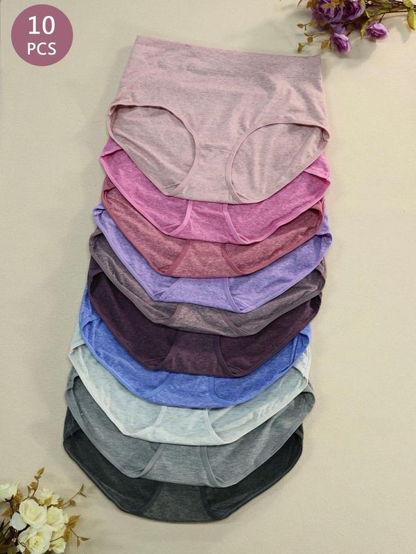 【Plus Size】 Solid Color Seamless Panties, Breathable Comfortable ...