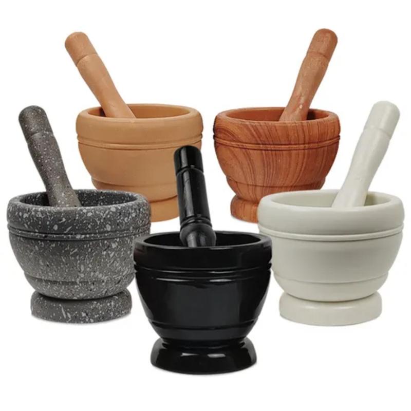 Set alu mortar manual, alatan dapur, PP, lesung pelbagai fungsi ...