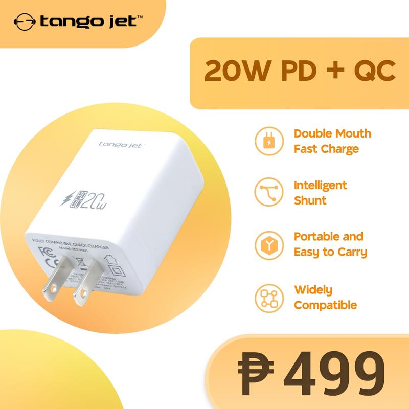 Tango Jet 20W PD+QC Adapter (2 Port Output Charger) - TikTok Shop ...