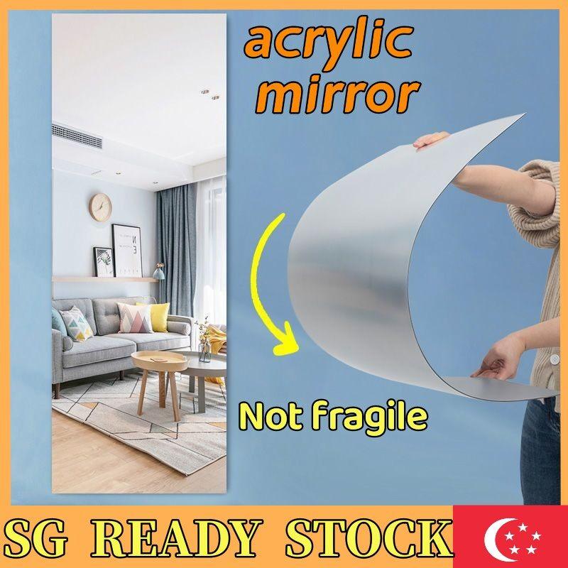 [SG READY STOCK] Acrylic Full-Length Mirror Soft Wall-Sticking Self ...