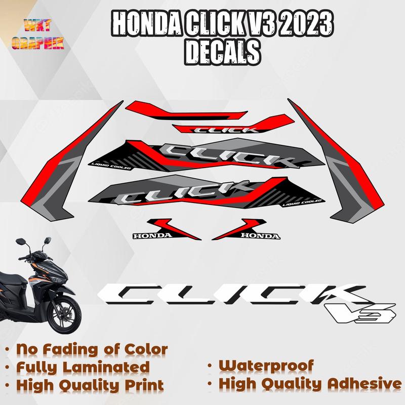 HONDA CLICK V3 2023 STOCK DECALS (WATERPROOF, NO FADE, FULLY - TikTok ...