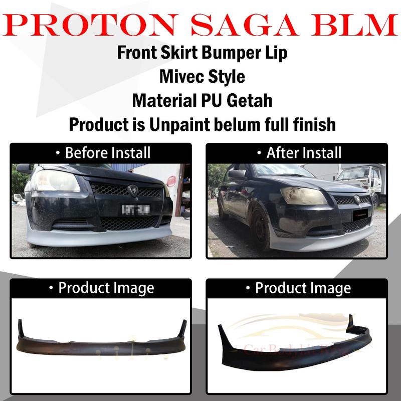 PROTON SAGA BLM MIVEC STYLE FRONT SKIRT BUMPER SKIRT DEPAN -MATERAIL ...