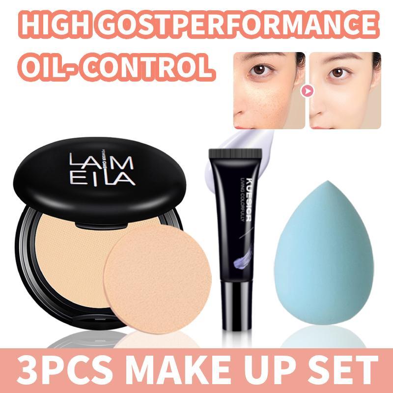 【3PCS MAKEUP SET】LAMEILA Fac EOil Control Powder Long-lasting - TikTok ...